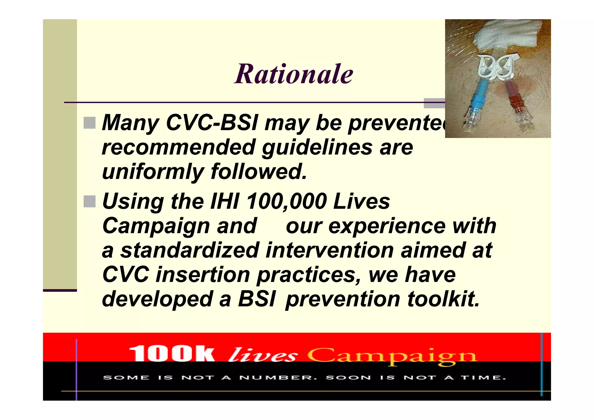 Prevention of Central Line Associated Blood Stream Infection (CLABSI ...