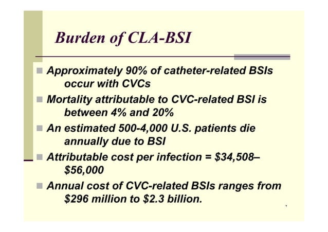 Prevention of Central Line Associated Blood Stream Infection (CLABSI ...