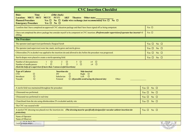 Prevention of Central Line Associated Blood Stream Infection (CLABSI ...
