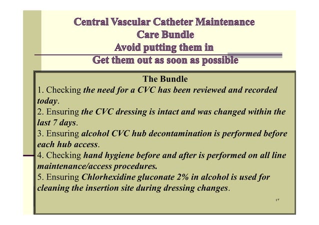 Prevention of Central Line Associated Blood Stream Infection (CLABSI ...