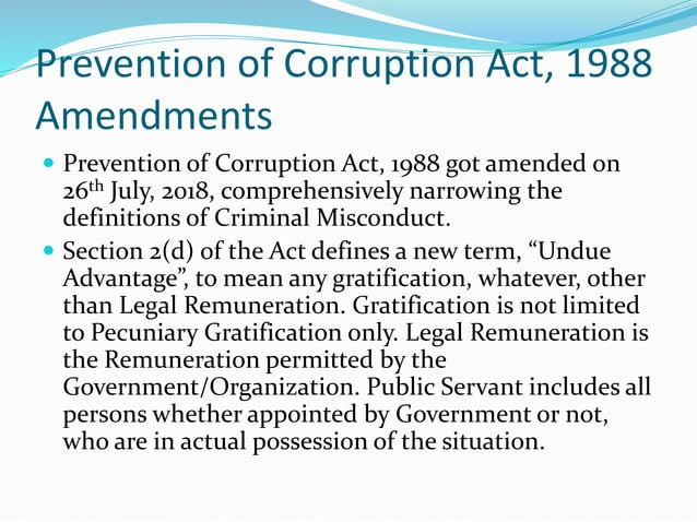 Prevention of corruption (amendment ) act, 2018 | PPTX | Debated Sensitive Social Issues ...