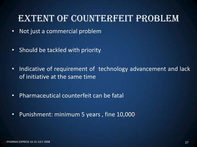 Prevention of counterfeit medicine | PPTX | Pharmaceutical Industry ...