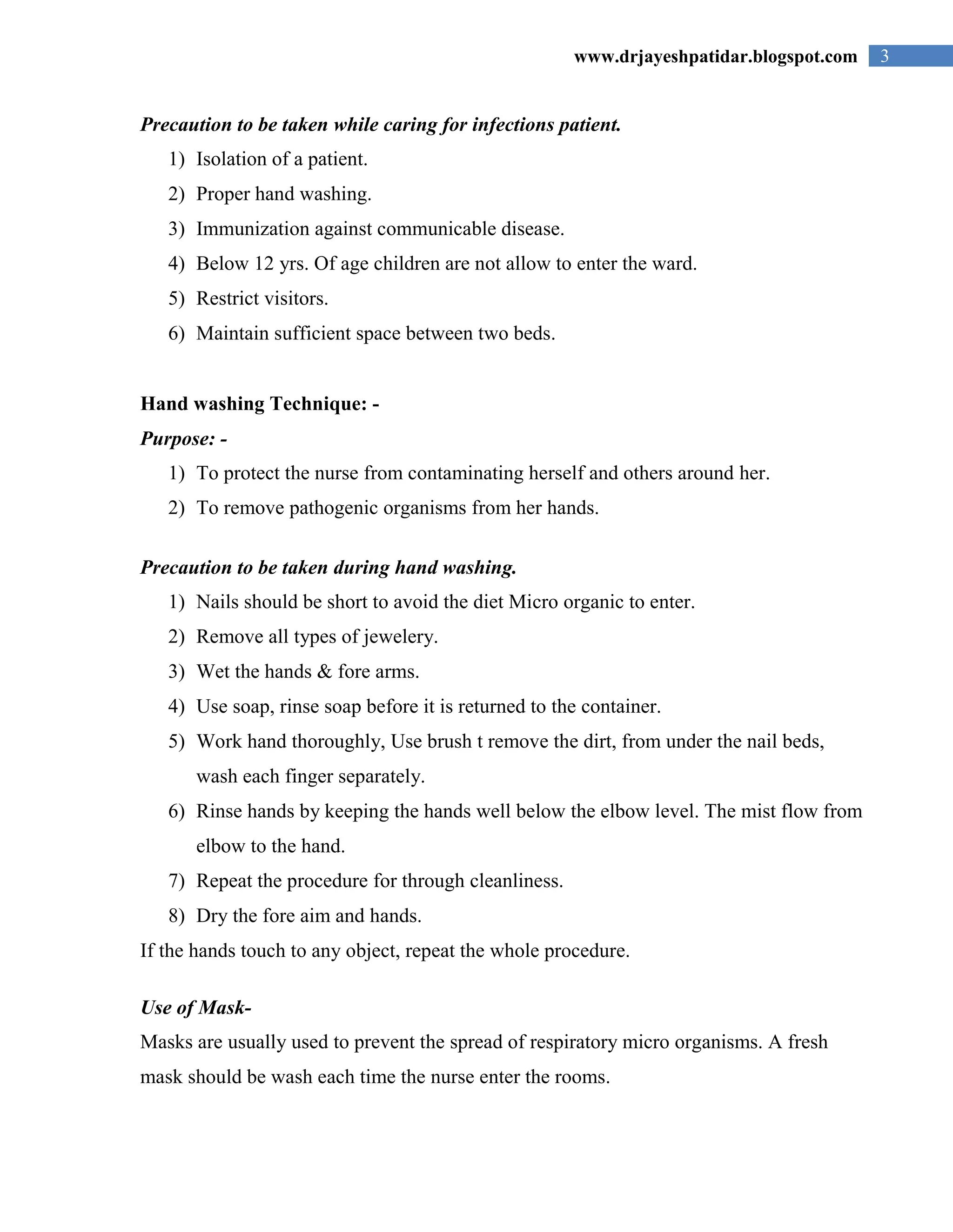 Prevention of cross infection | PDF