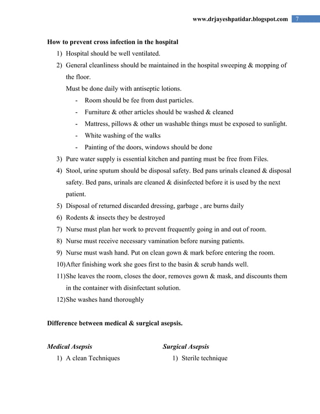 Prevention of cross infection | PDF | First Aid | Injuries