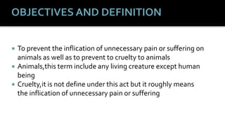 Prevention of Cruelty to Animals Act | PDF