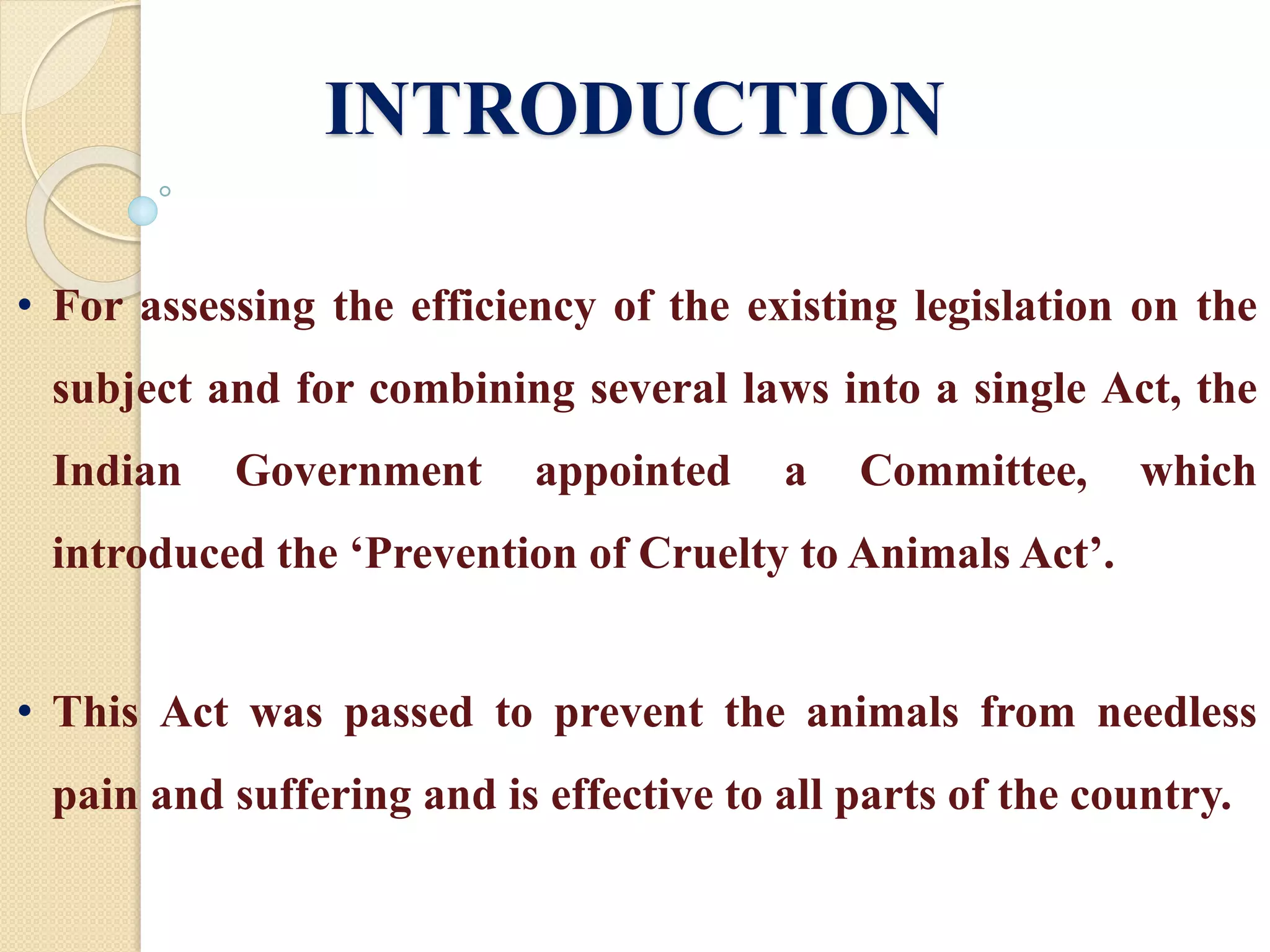 Prevention of cruelty to animals act | PDF