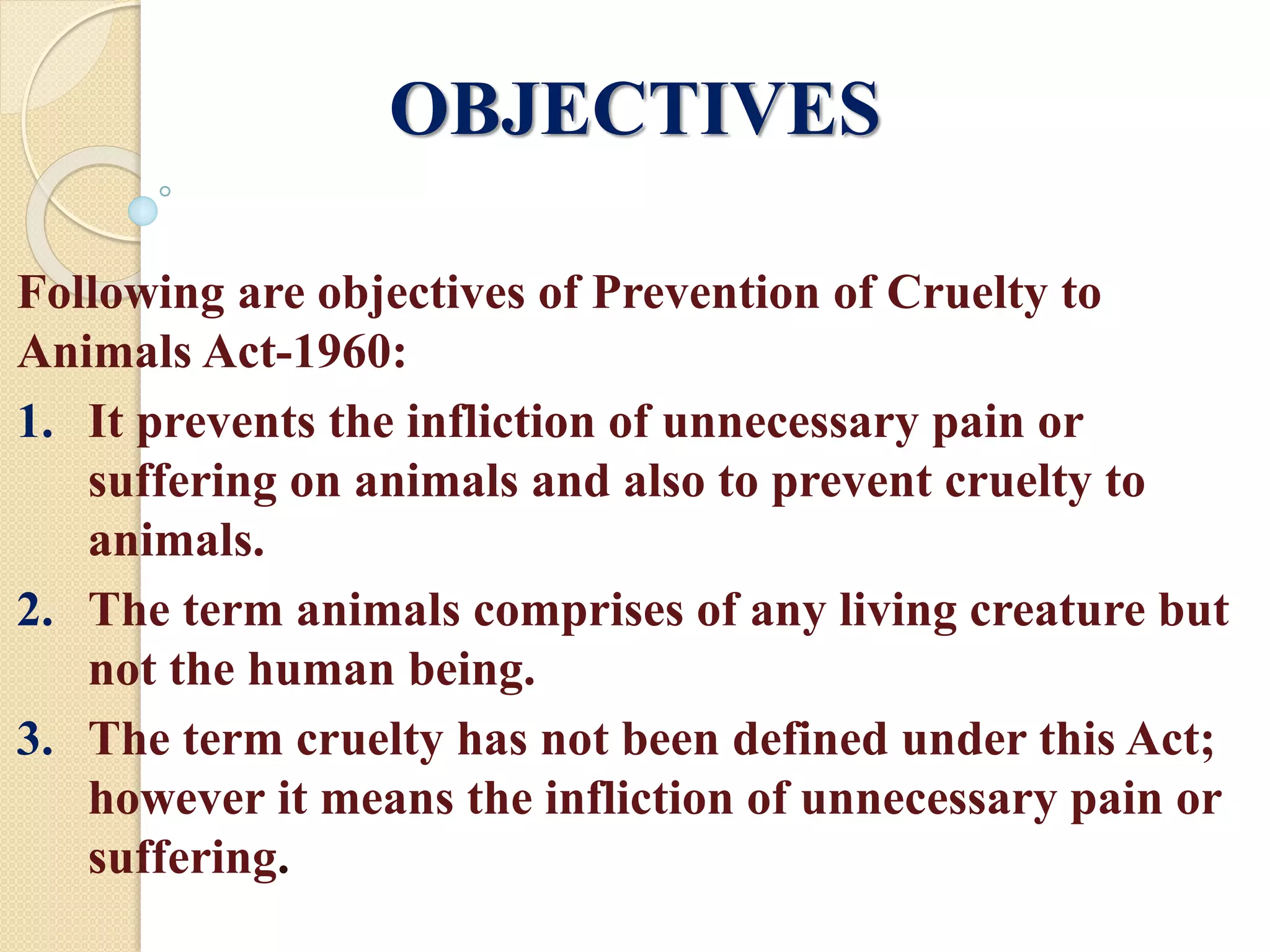 Prevention of cruelty to animals act | PDF