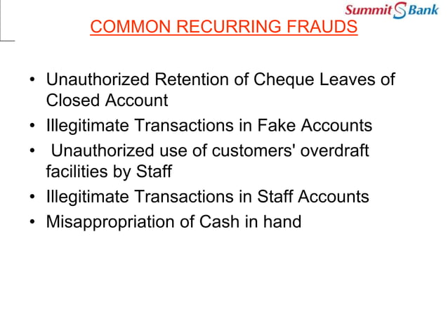Preventing Bank's Fraud and Forgery | PPT