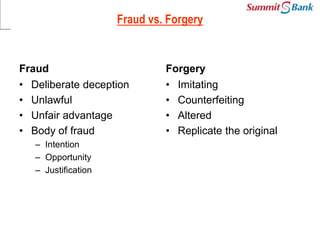 Preventing Bank's Fraud and Forgery | PPT