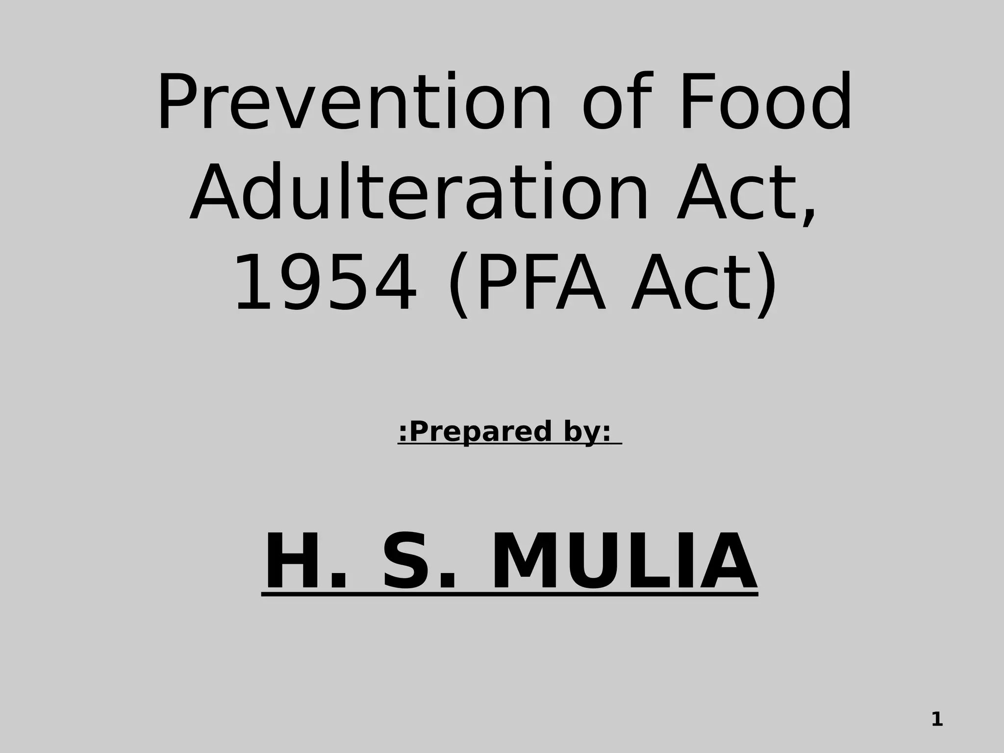 Prevention of Food Adulteration Act - Effect of Nemi Chand's Judgment | PDF