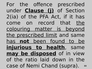 Prevention of Food Adulteration Act - Effect of Nemi Chand's Judgment | PDF