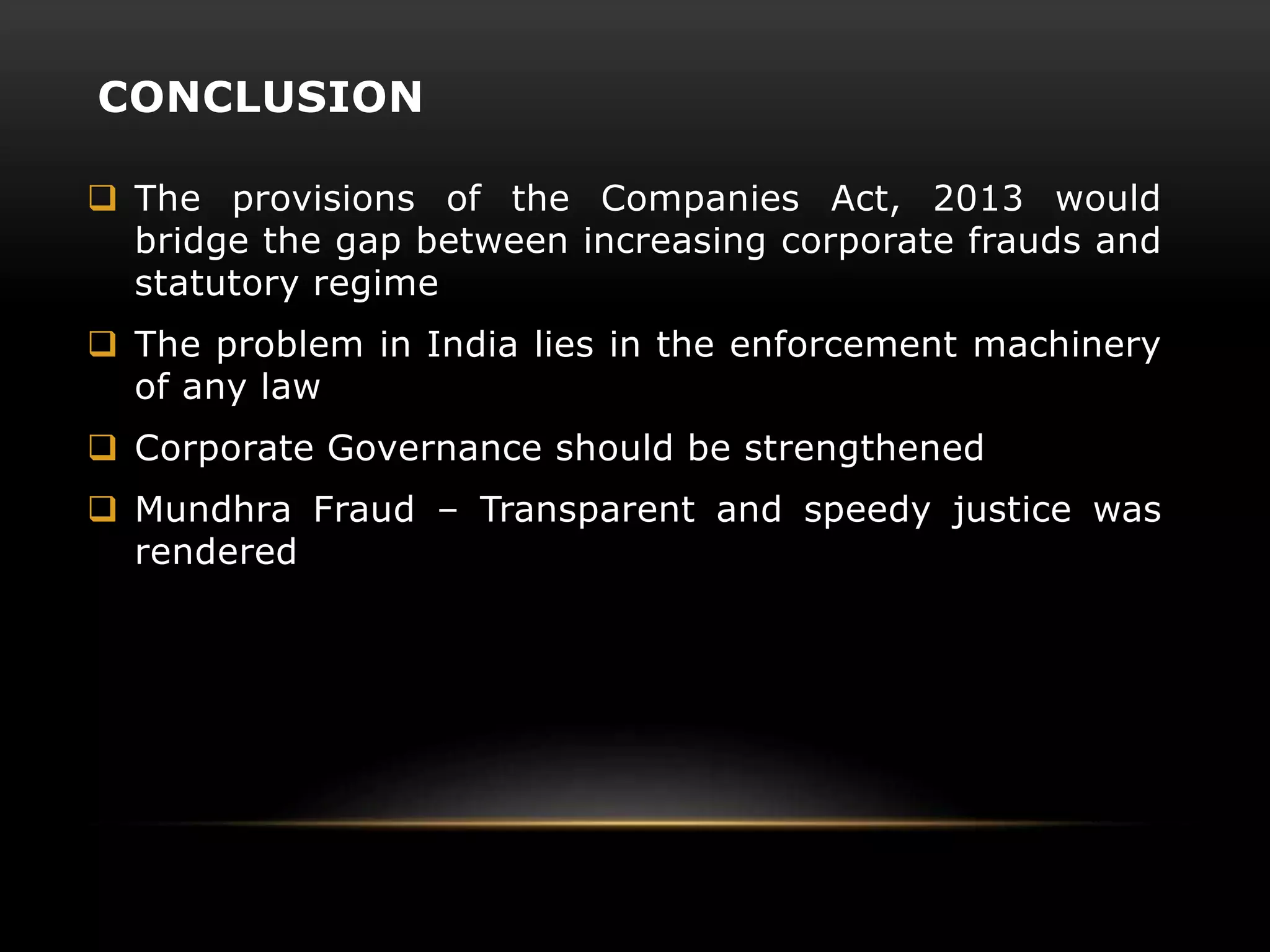 Prevention and Punishment of fraud under Companies Act,2013 | PPTX