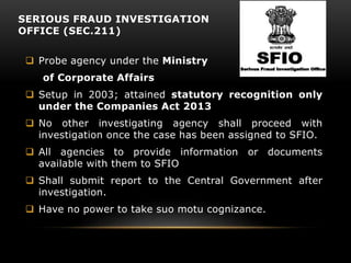 Prevention and Punishment of fraud under Companies Act,2013 | PPTX