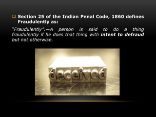 Prevention and Punishment of fraud under Companies Act,2013 | PPTX