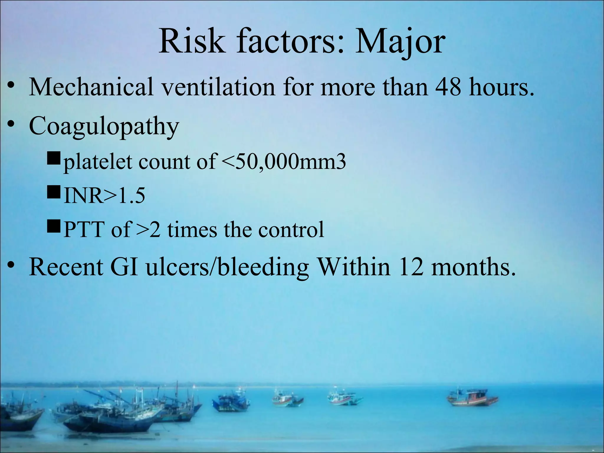 Prevention of GIT bleeding in the icu | PPT