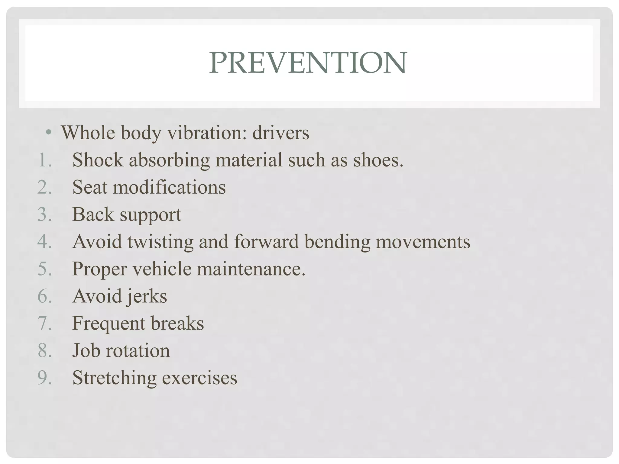 Prevention of injuries occupational health | PPTX