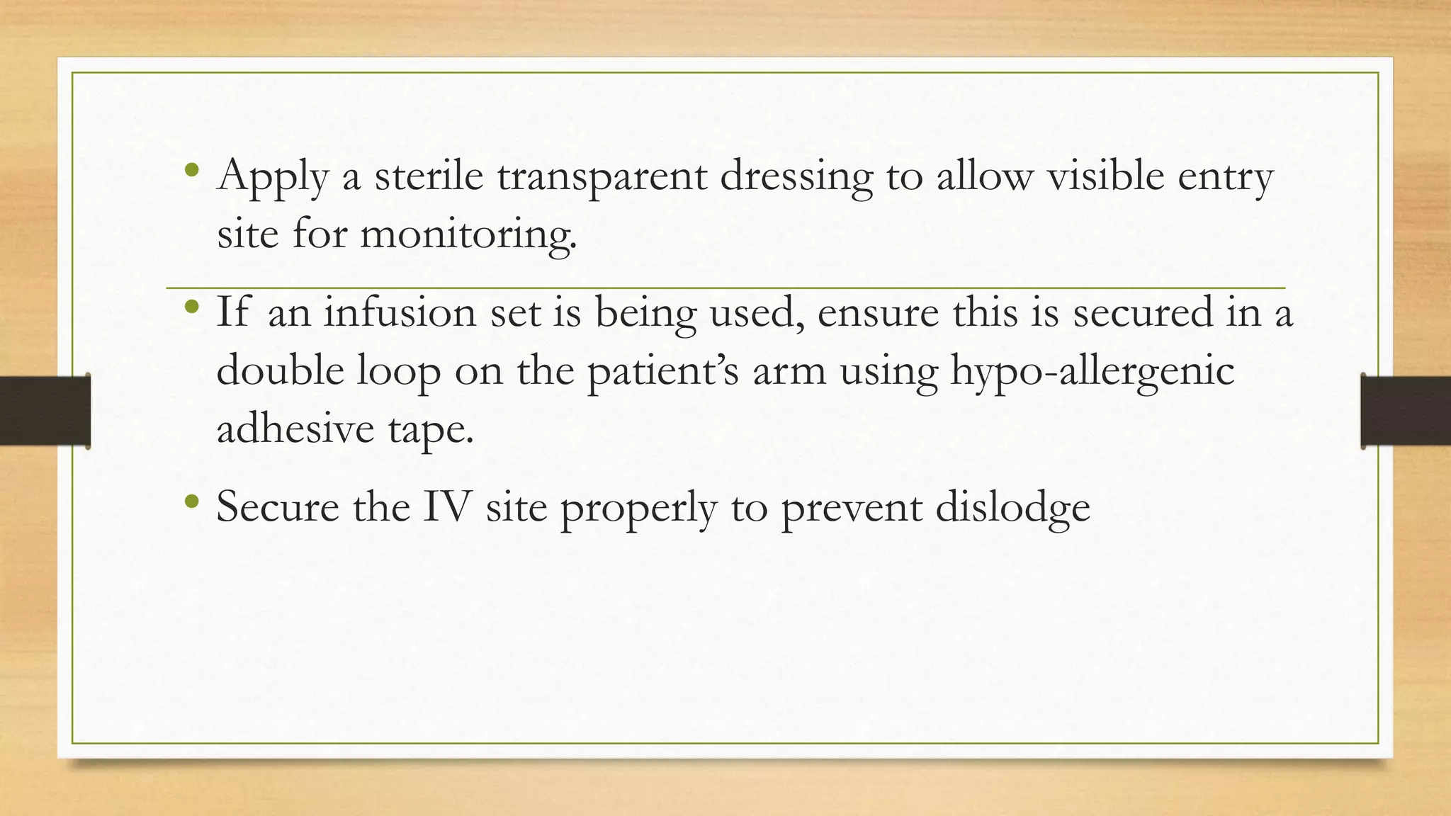 Prevention of iv complication | PPTX