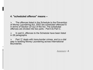 Prevention of money laundering act, 2002 by Hetal Bhadra | PPTX
