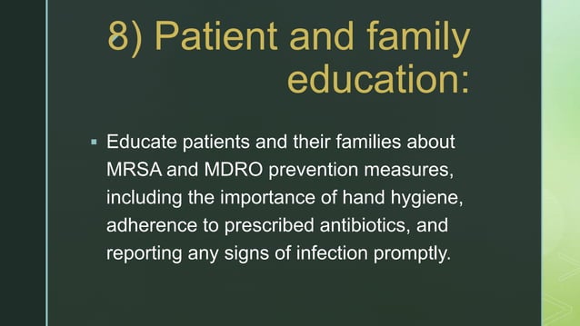 Prevention of MRSA & MDRO.pptx for nurse | PPTX | Infectious Diseases | Diseases and Conditions
