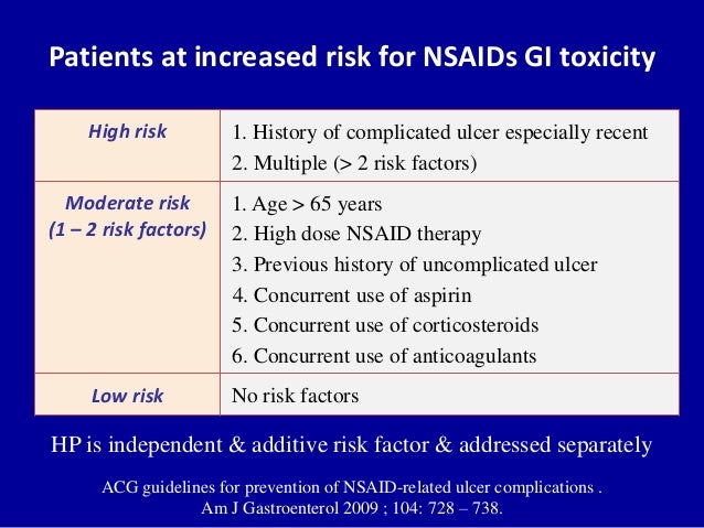 Prevention of NSAID-related ulcer complications