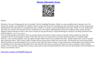 Prevention Of Obesity Essay | PPT