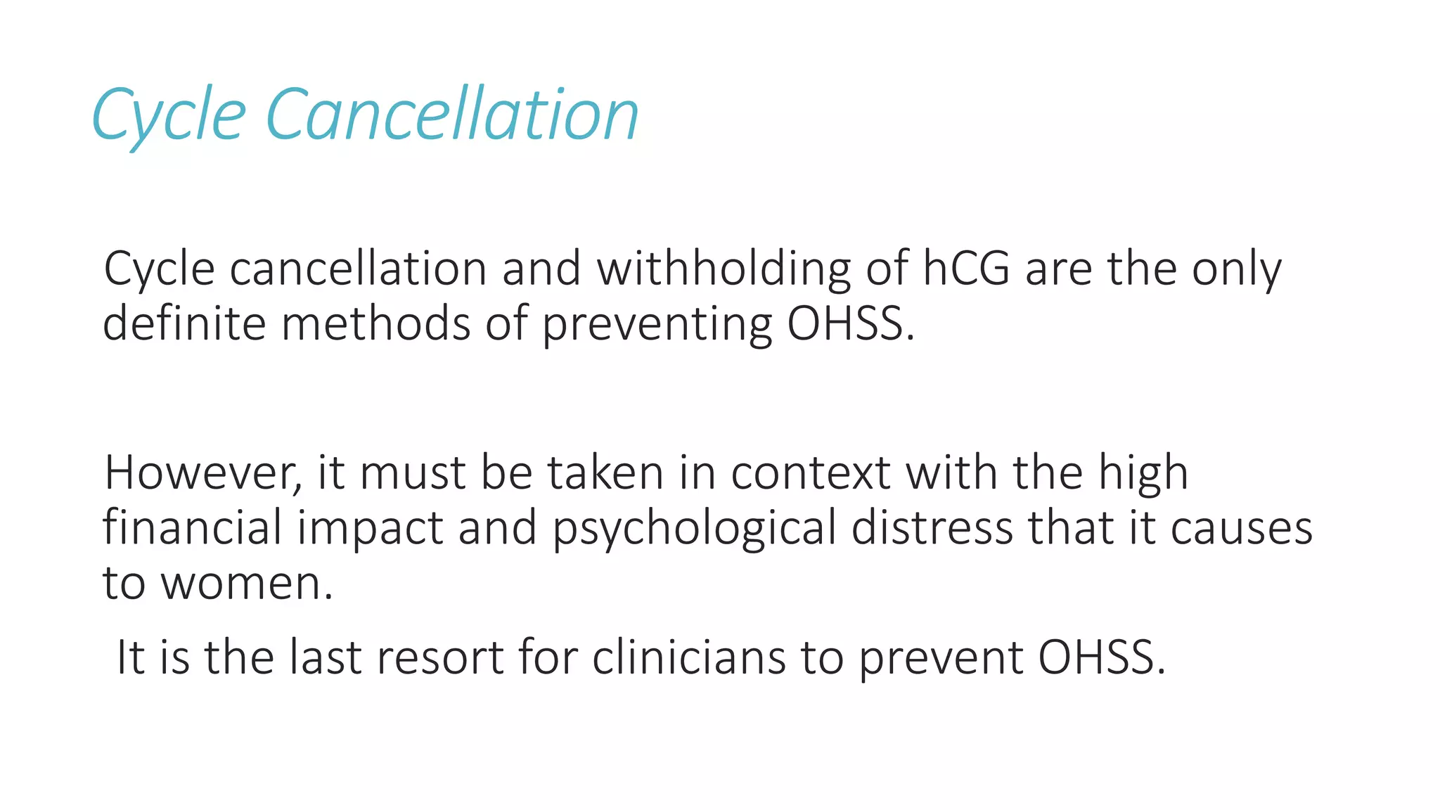 Prevention of ovarian hyperstimulation syndrome | PPTX