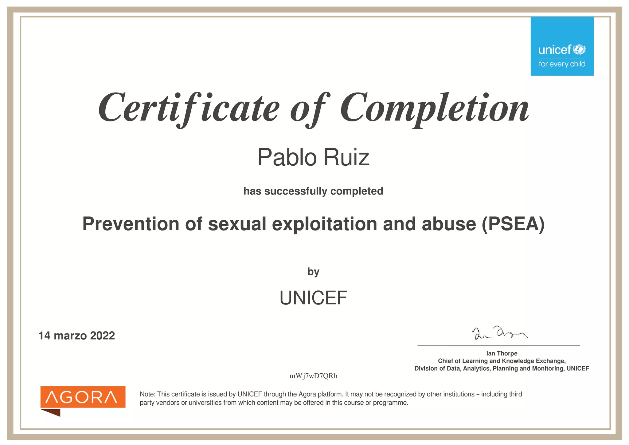 Prevention of Sexual Exploitation and Abuse (PSEA) - UNICEF - Pablo ...