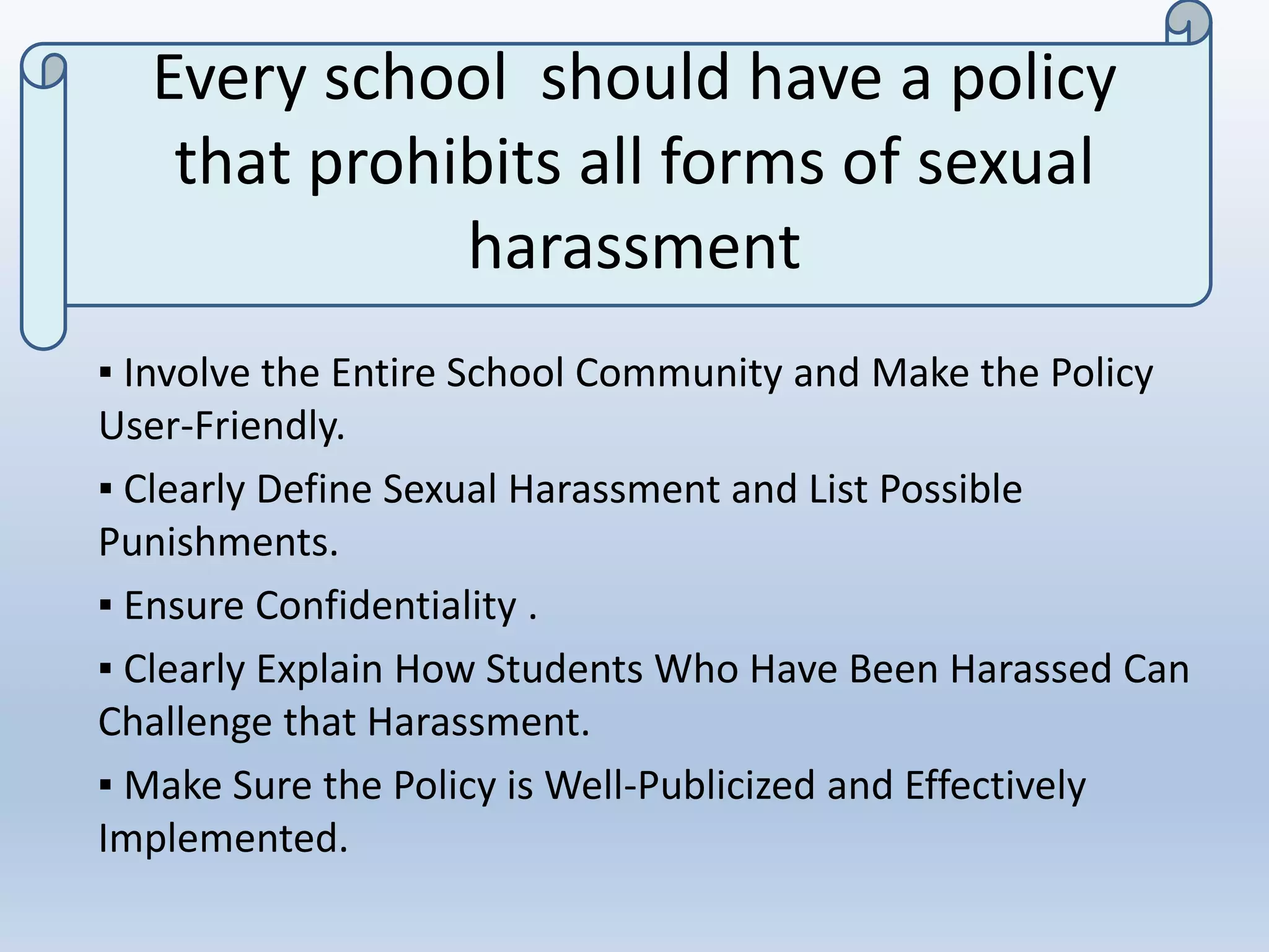 Prevention of sexual harassement in school | PPTX