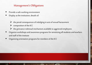 Prevention of sexual harassment at the education institutions | PPTX