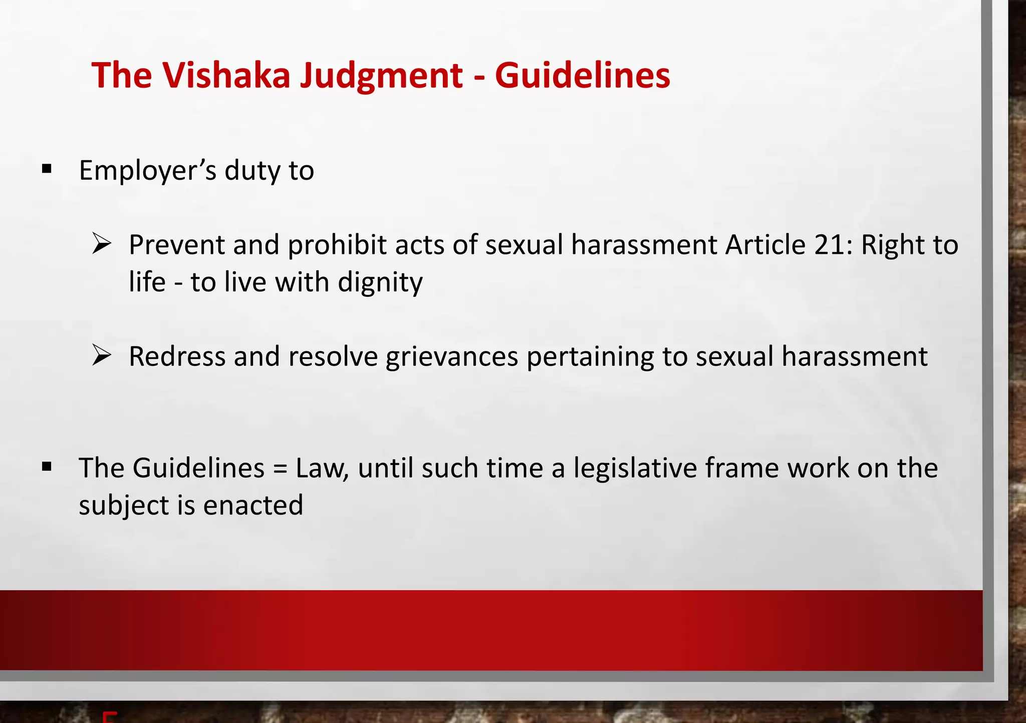 Prevention of sexual harassment at the workplace | PPTX