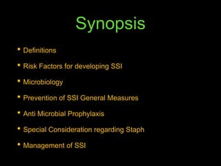 Prevention of Surgical Site Infection | PPTX