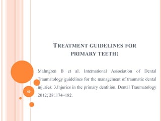 Prevention of traumatic dental injuries | PPT