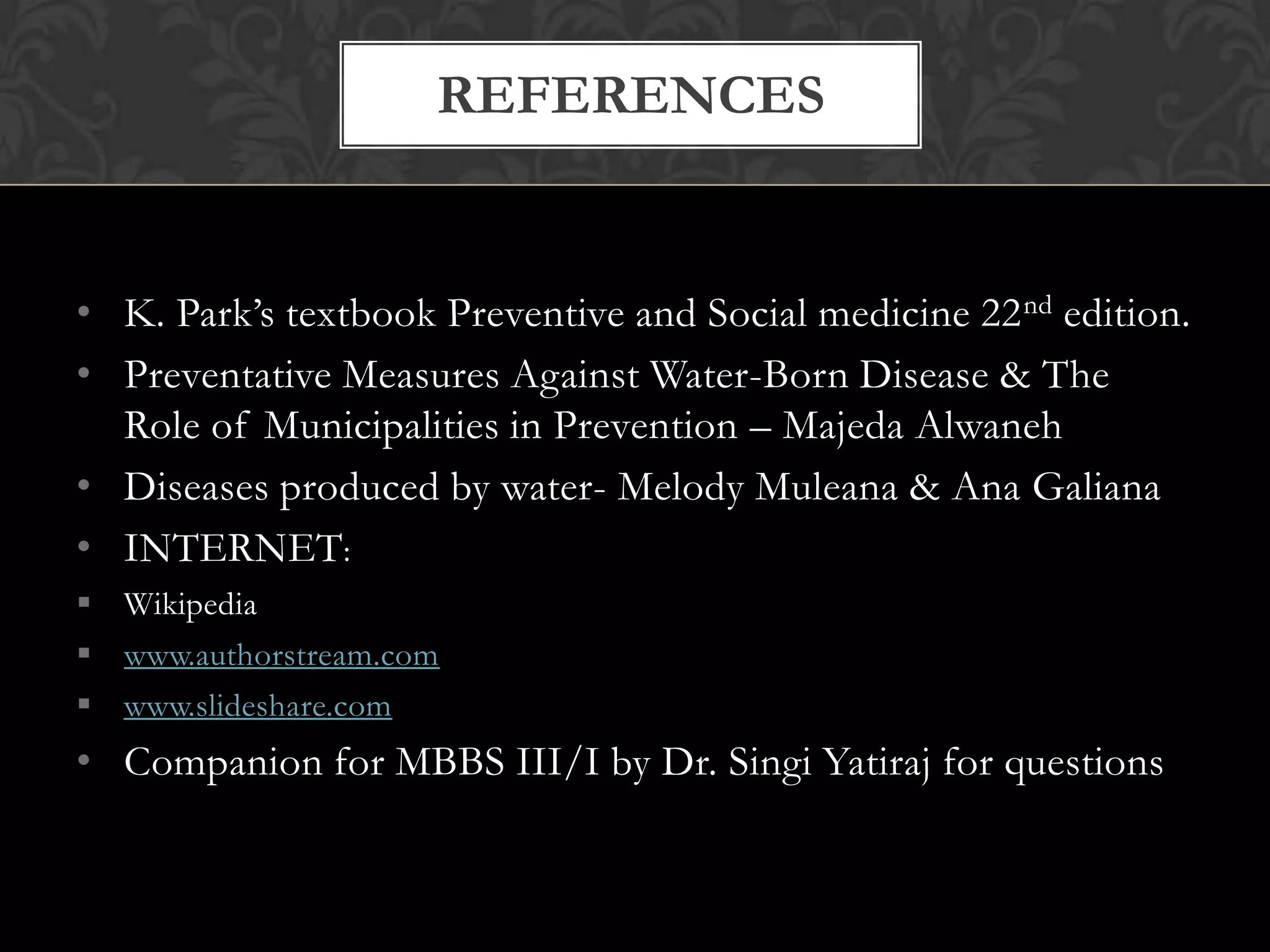 Prevention of water Borne Diseases- Basavaraj Patil | PPTX