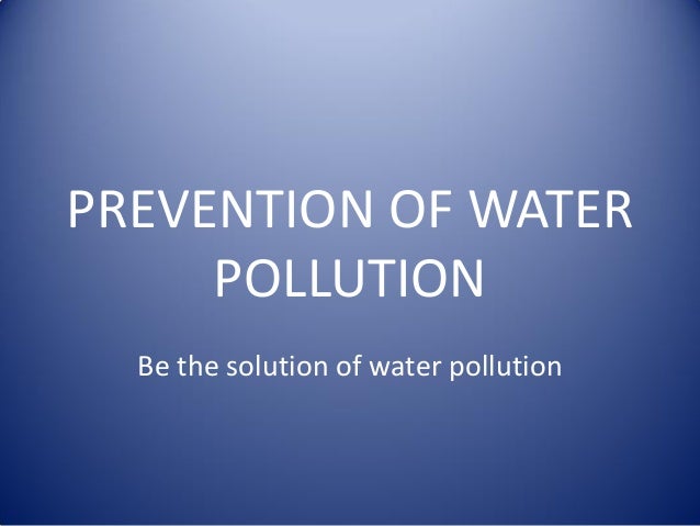 Water Pollution Prevention Methods