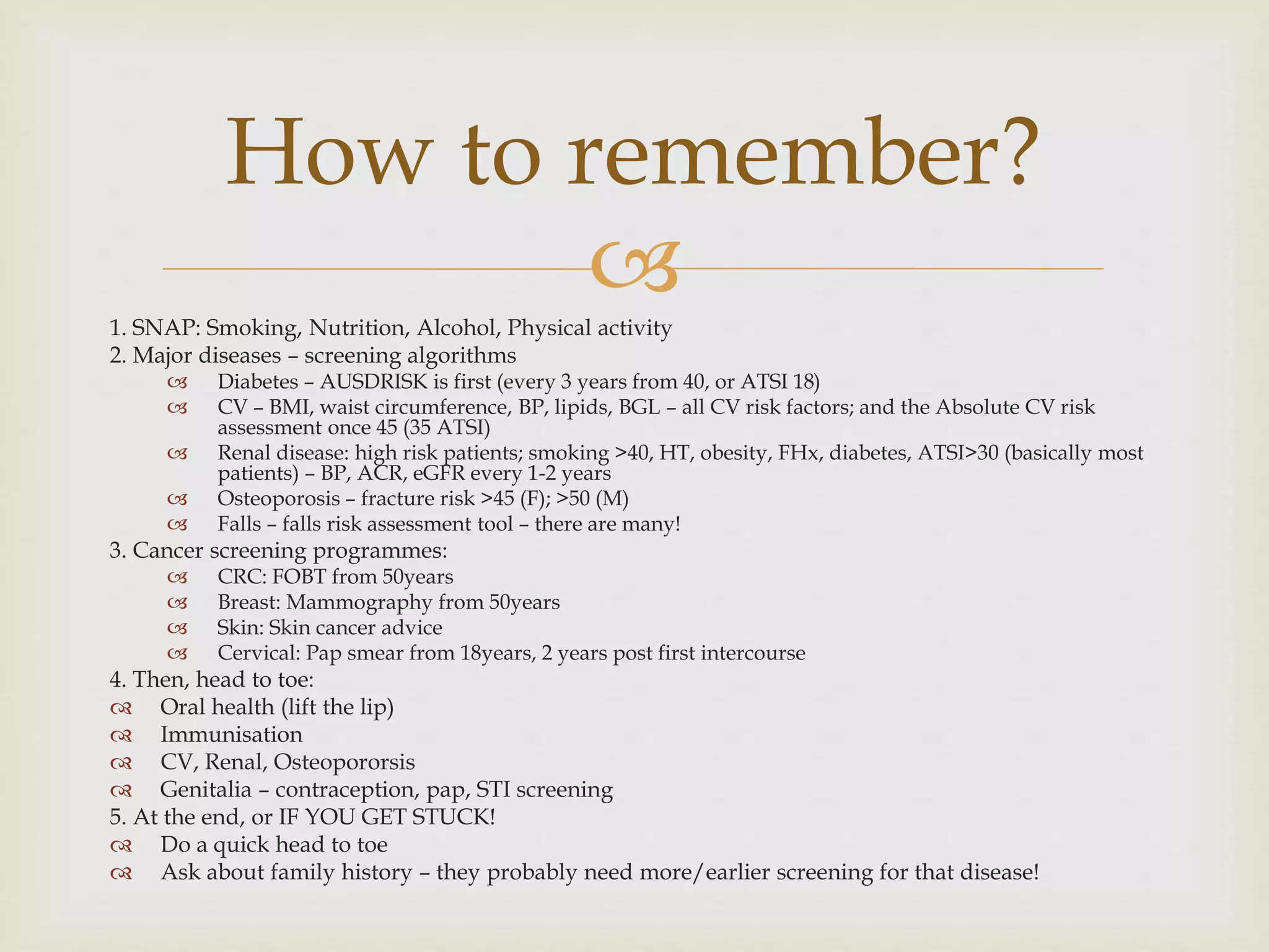 Preventative Health and Screening in General Practice: the 4 Step guide ...