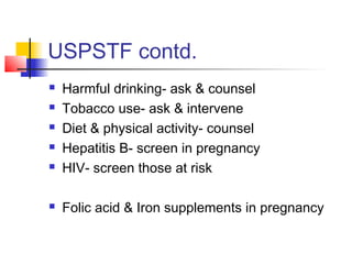 Prevention, screening, immunization | PPT