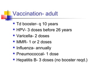 Prevention, screening, immunization | PPT