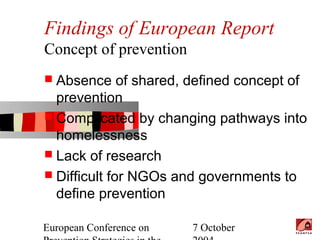 Prevention strategies in the fight against homelessness | PPT