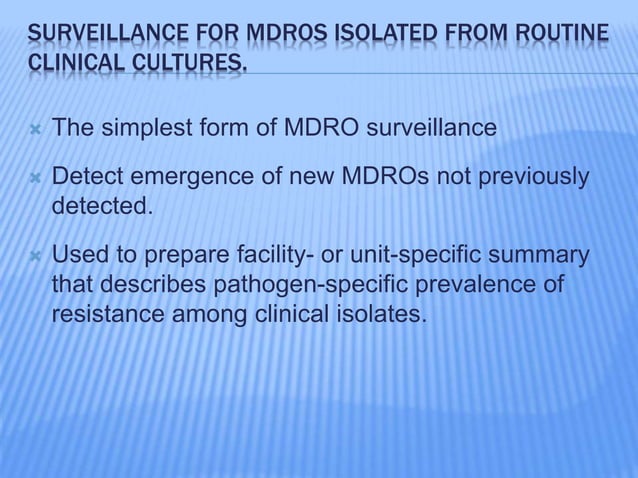 Prevention strategy for mdro in hospital | PPTX | Infectious Diseases ...