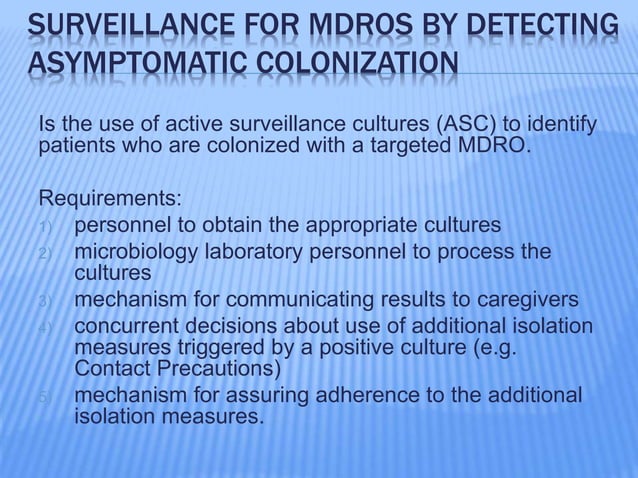 Prevention strategy for mdro in hospital | PPTX | Infectious Diseases ...