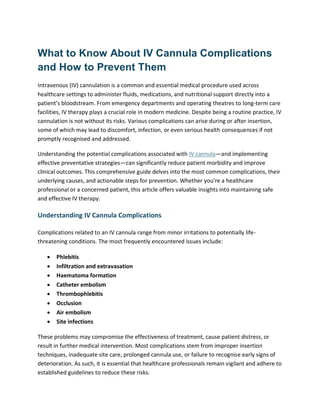 Prevent IV cannula issues with expert tips by Nulife for safe care..pdf