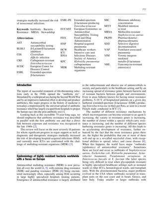 Preventive and therapeutic strategies in critically ill patients with highly resistant bacteria ...
