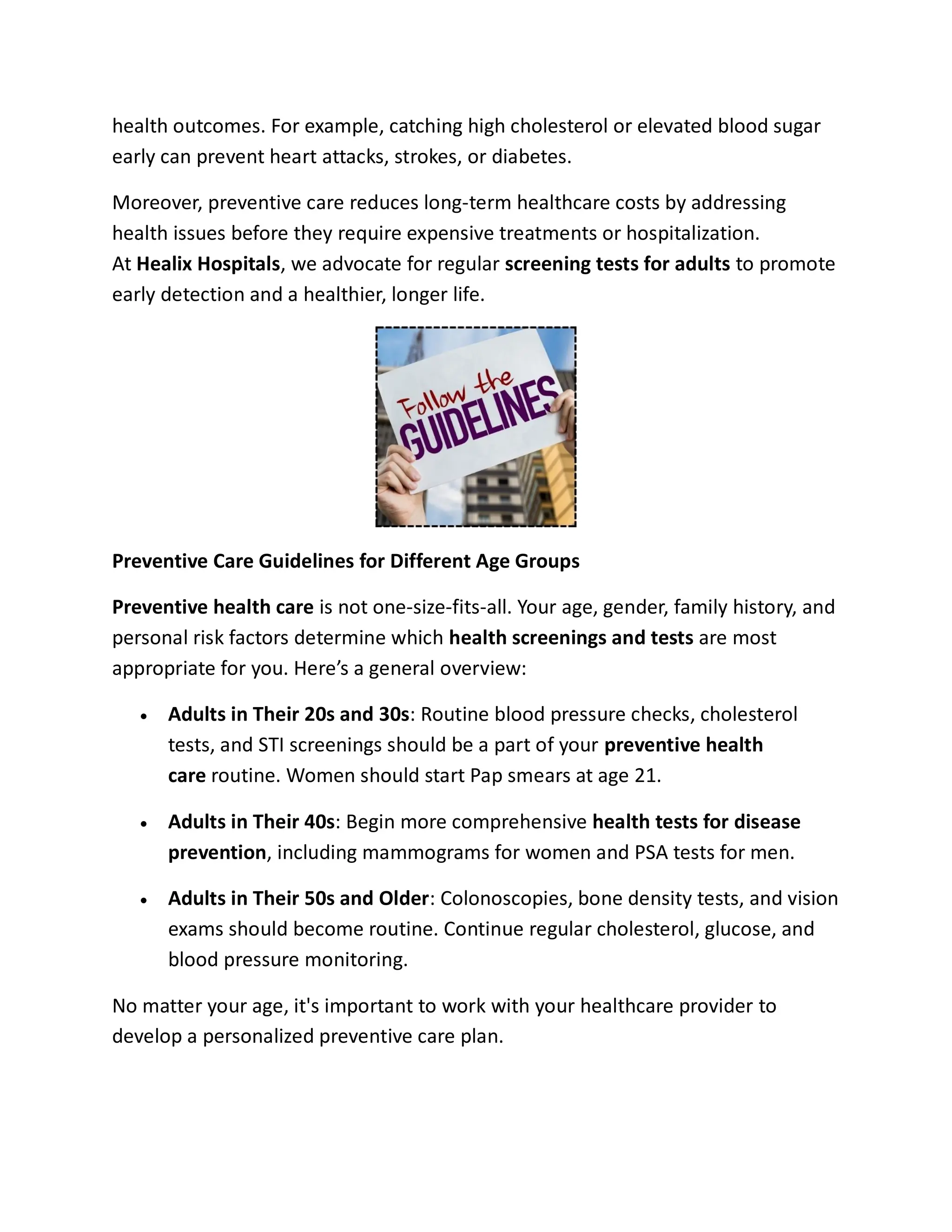 Preventive Health Care - Key Screenings and Tests You Shouldn't Ignore ...
