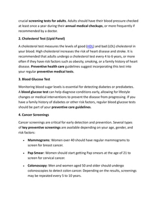 Preventive Health Care - Key Screenings and Tests You Shouldn't Ignore ...