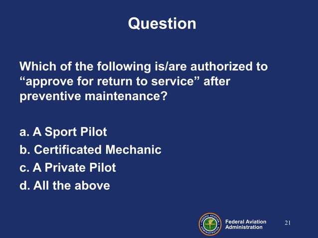 Airworthiness: Preventive Maintenance | PPT | Aviation Industry ...