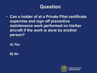 Airworthiness: Preventive Maintenance | PPT