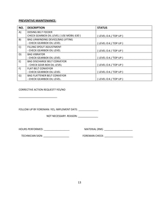 Preventive maintenance bagging | DOCX