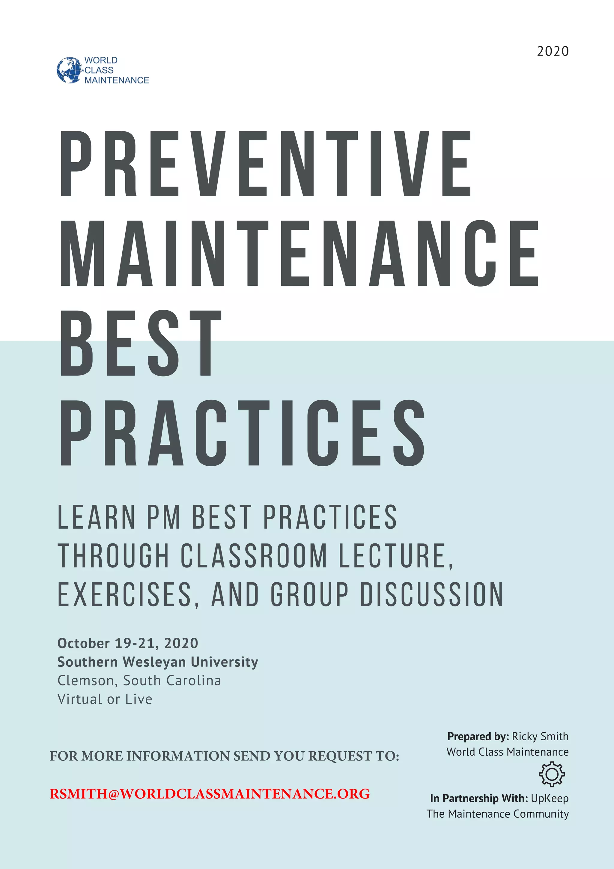 Preventive Maintenance Best Practices plus PM Optimization Workshop ...