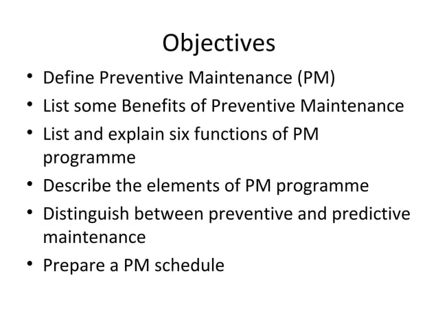Preventive maintenance final | PPT