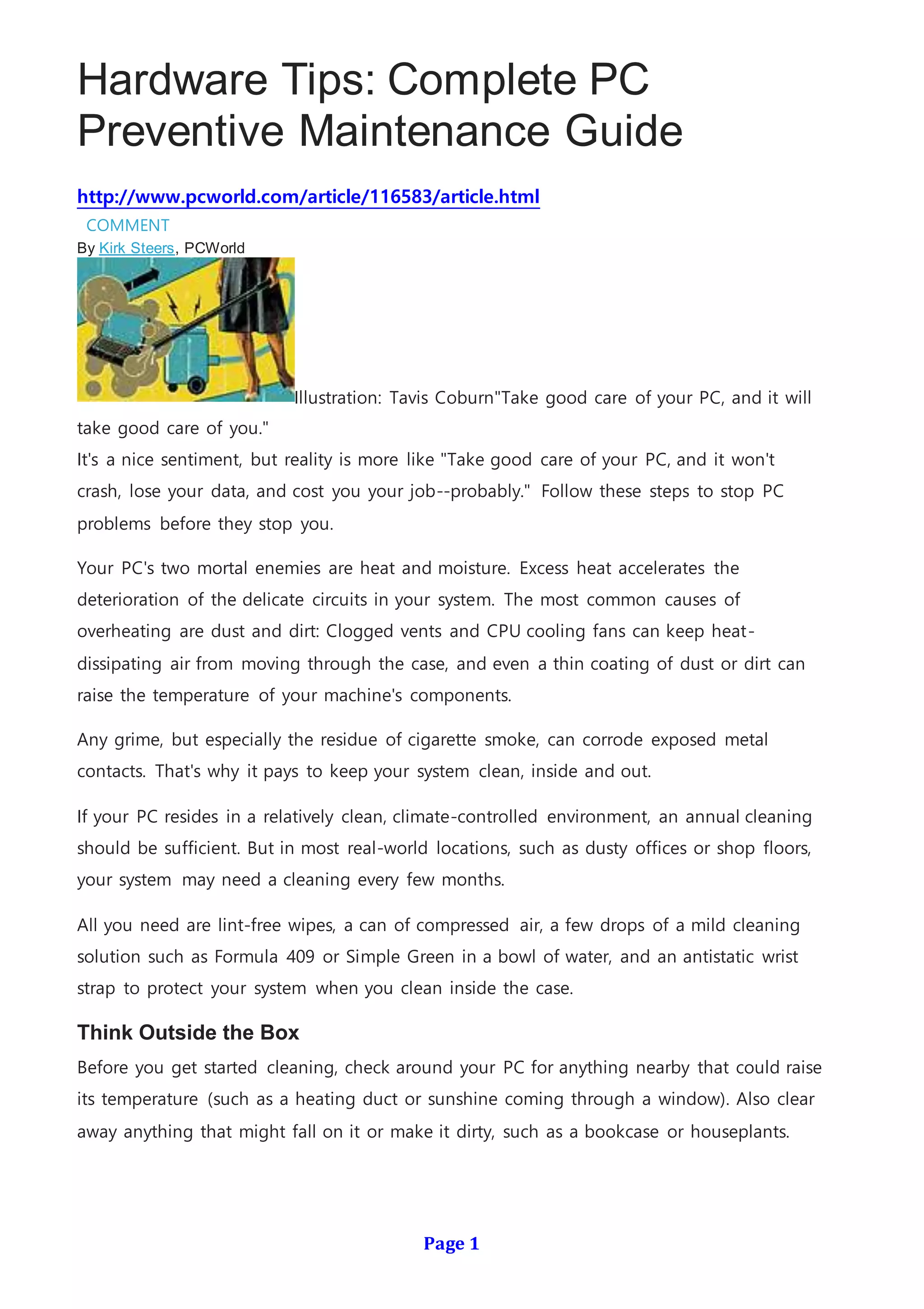 Preventive maintenance guide | DOCX